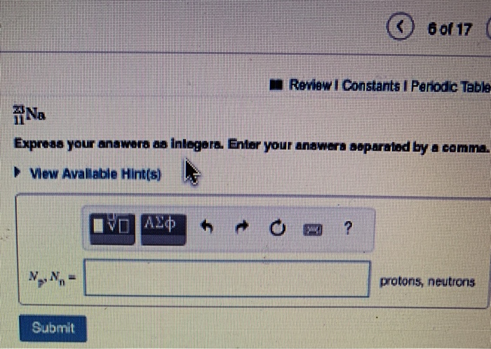 Solved 6 of 17 Review i Constants i Perodic Table ANA | Chegg.com