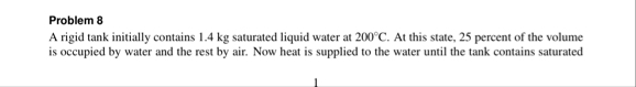 Solved Problem 8A rigid tank initially contains 1.4 ﻿kg | Chegg.com