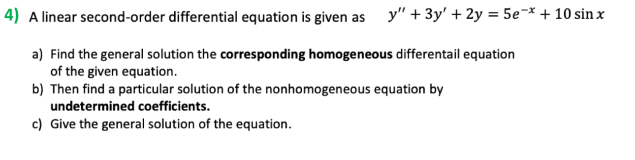 Solved A linear second-order differential equation is given | Chegg.com