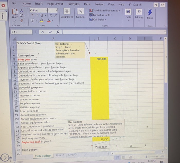 File Home Insert Page Layout Formulas Data 3 - | Chegg.com