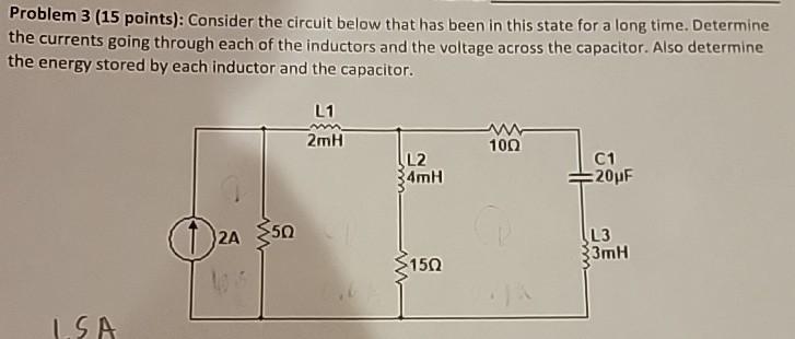 Problem 3 ( 15 ﻿points): Consider the circuit below | Chegg.com