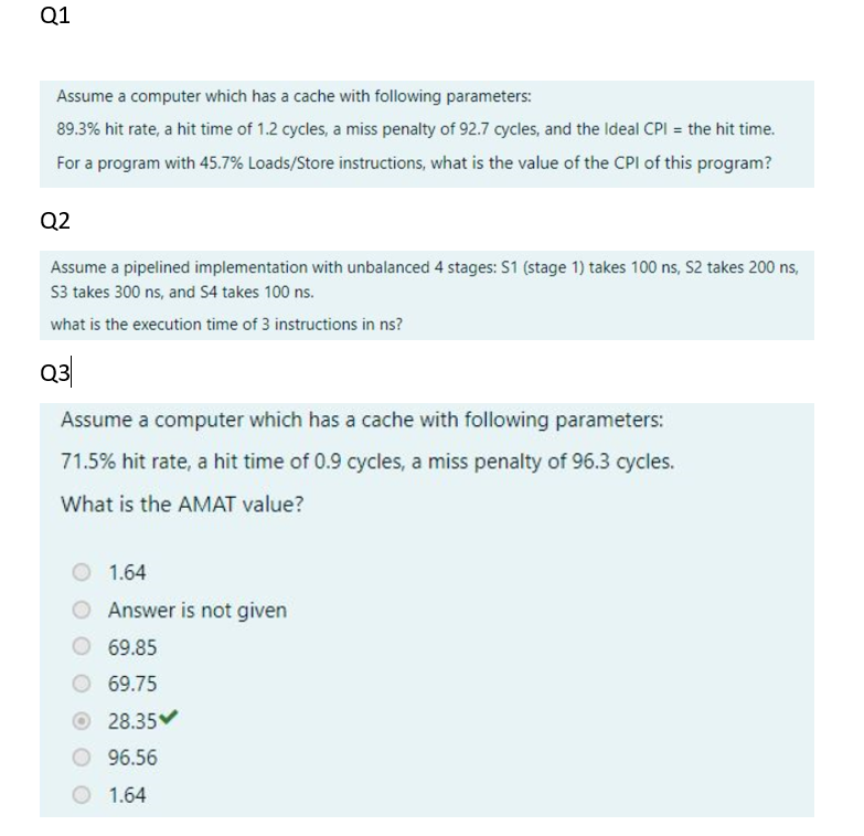 Solved Assume a computer which has a cache with following | Chegg.com