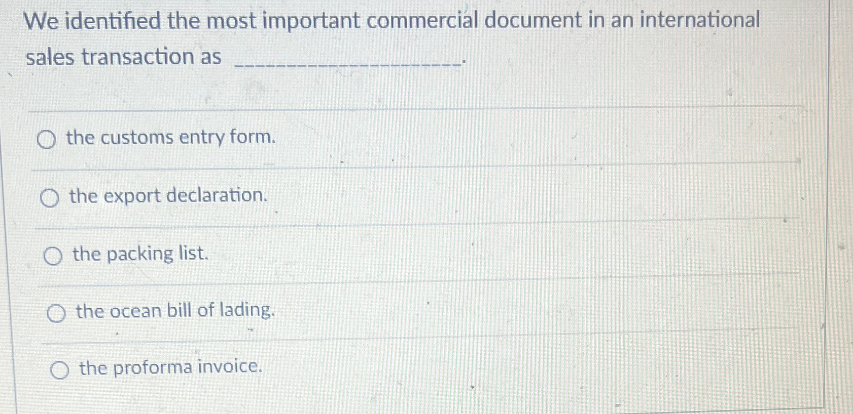 Solved We identified the most important commercial document | Chegg.com