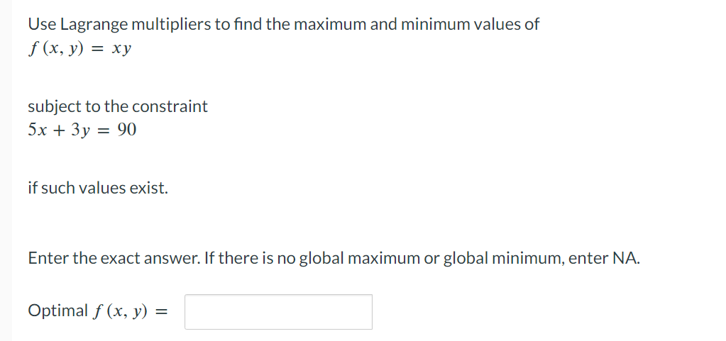 Solved Use Lagrange multipliers to find the maximum and | Chegg.com
