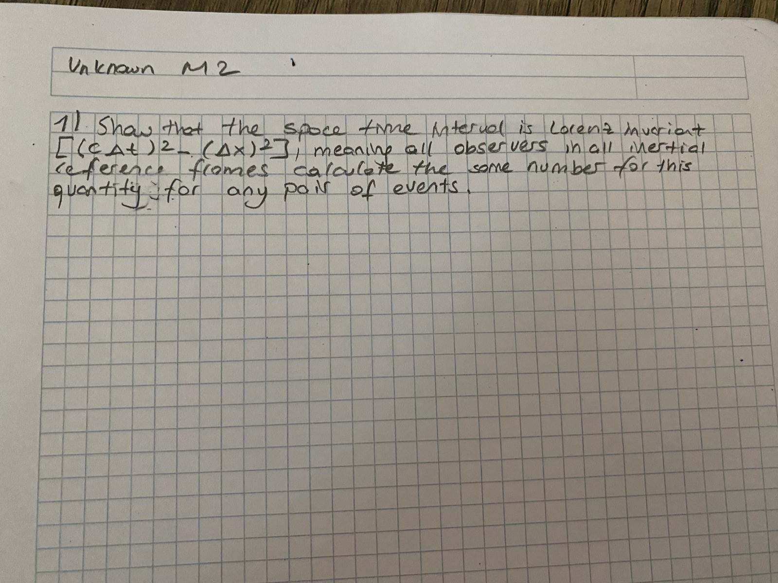 Solved Show that the space time interval is ﻿Lorenz | Chegg.com