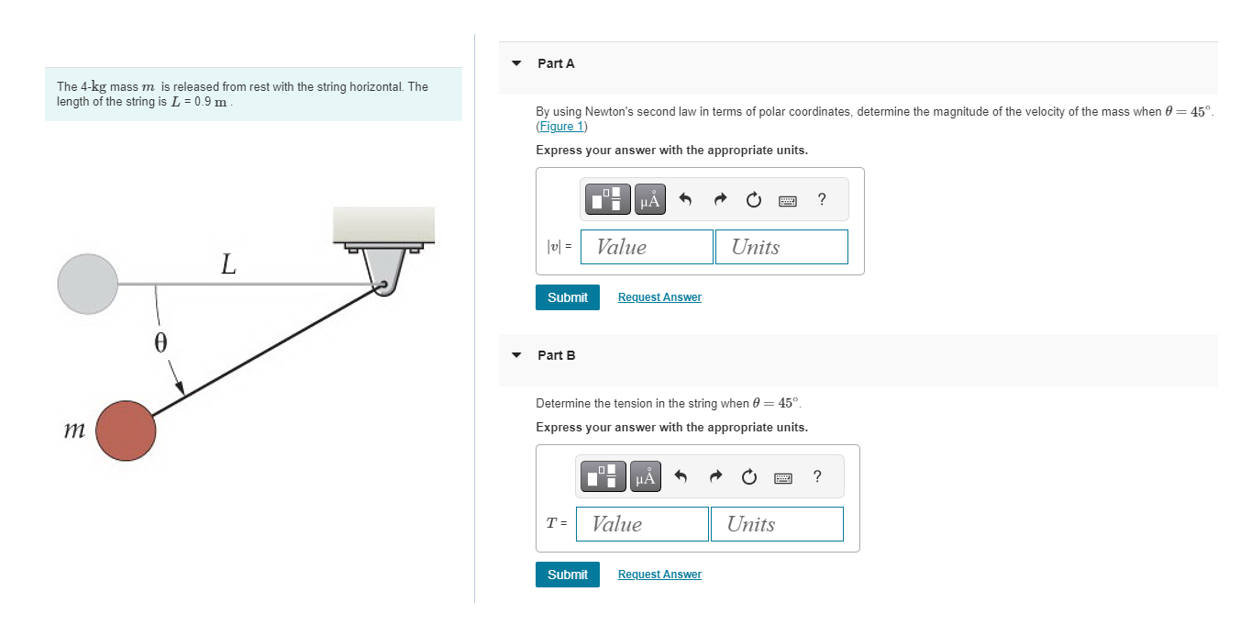 Solved The 4-kg mass m ﻿is released from rest with the | Chegg.com