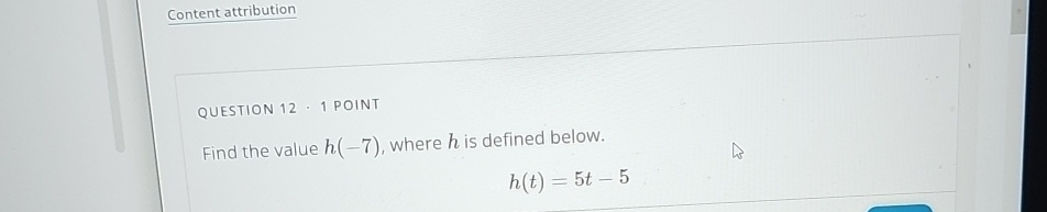 Solved Content attributionQUESTION 12 - 1 ﻿POINTFind the | Chegg.com