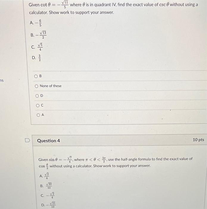 [Solved]: solve show step by step please both questions 3 &a