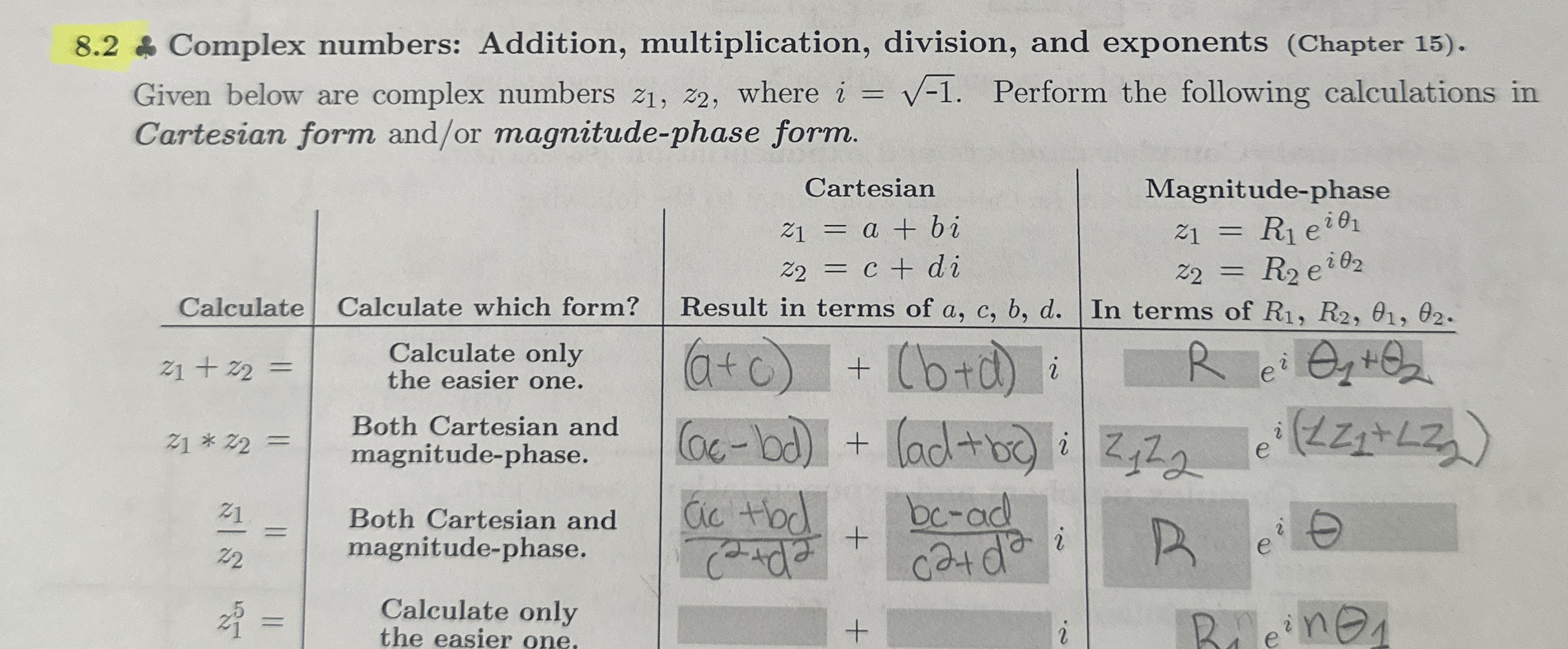 Solved 8.2 ﻿& Complex numbers: Addition, multiplication, | Chegg.com