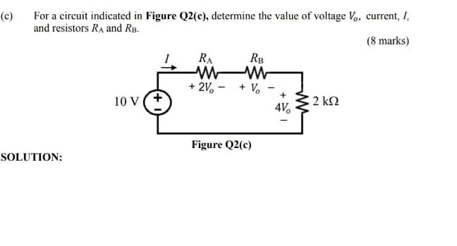 Solved (c) For a circuit indicated in Figure Q2(c), | Chegg.com