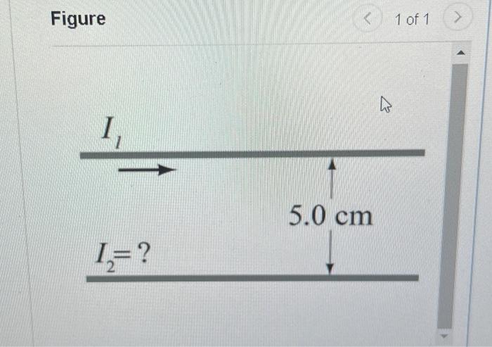 Solved A long horizontal wire carries a current of I1=57 A. | Chegg.com