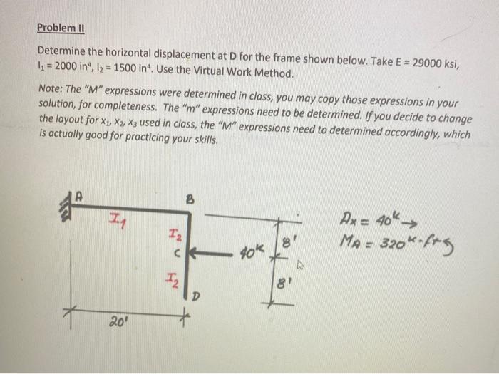Solved Problem 11 Determine the horizontal displacement at D | Chegg.com