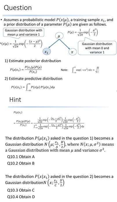 Solved - Assumes a probabilistic model P(x∣μ), a training | Chegg.com