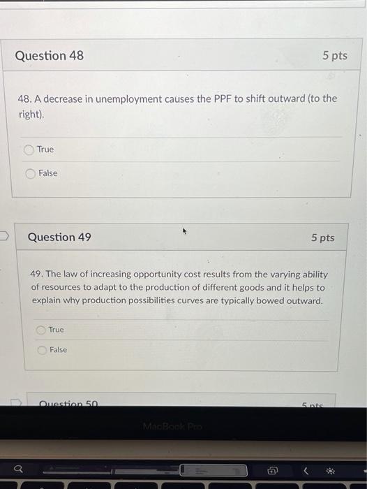 Solved Question 48 5 pts 48. A decrease in unemployment | Chegg.com