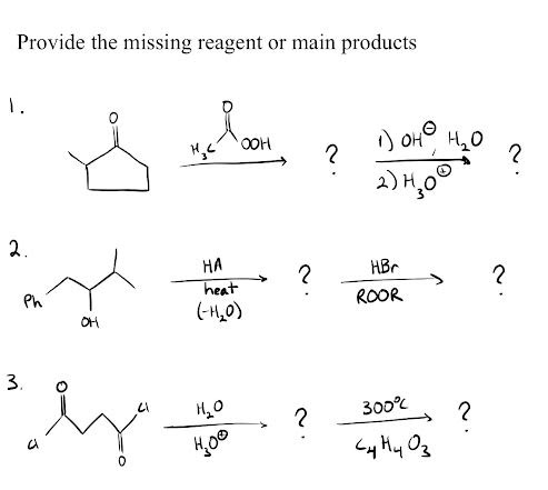 Solved Provide the missing reagent or main | Chegg.com