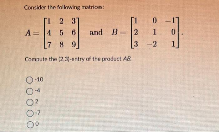 Solved Suppose A is a 2×2 matrix, B is a 3×2 matrix, and C | Chegg.com