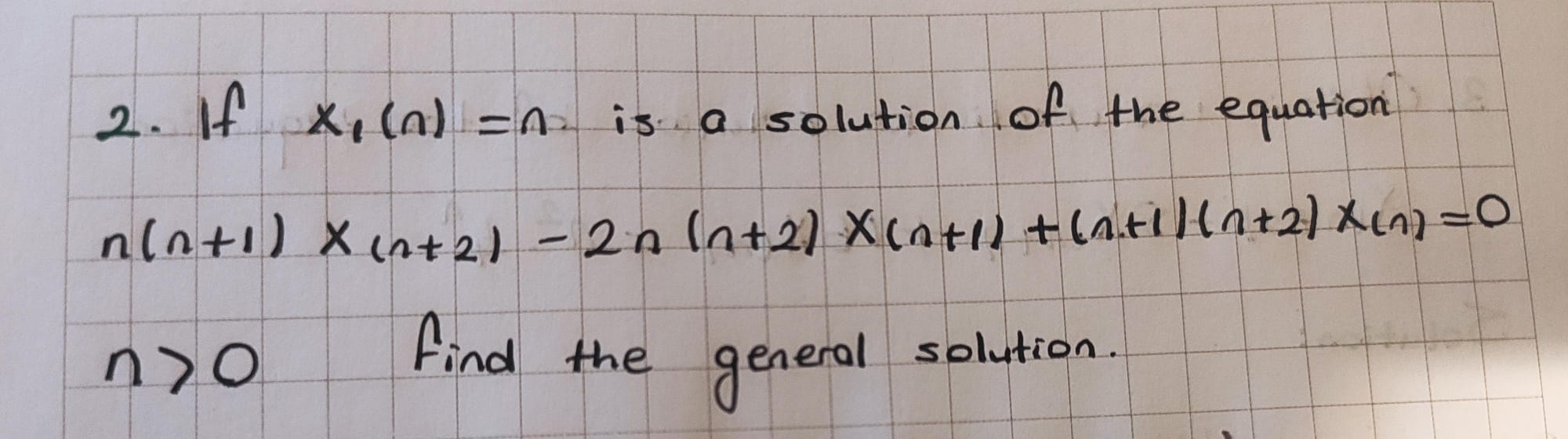 Solved Can you solve this difference equations problem Thank | Chegg.com
