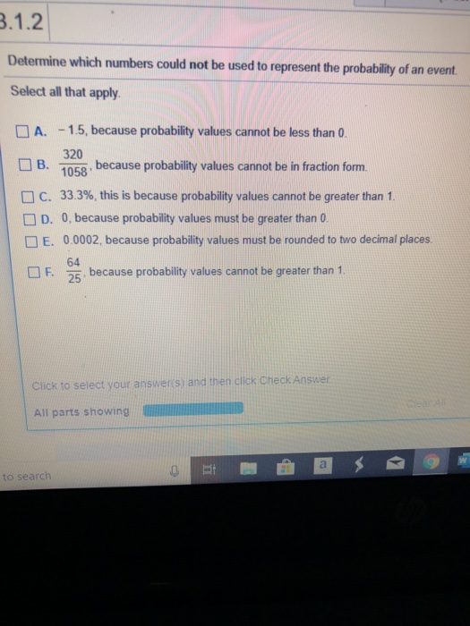 Solved 3.1.2 Determine which numbers could not be used to | Chegg.com