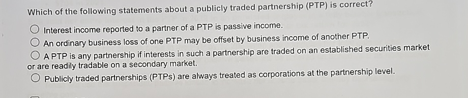 Solved Which of the following statements about a publicly | Chegg.com