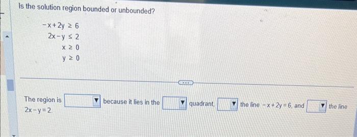 Solved Is the solution region bounded or unbounded? | Chegg.com