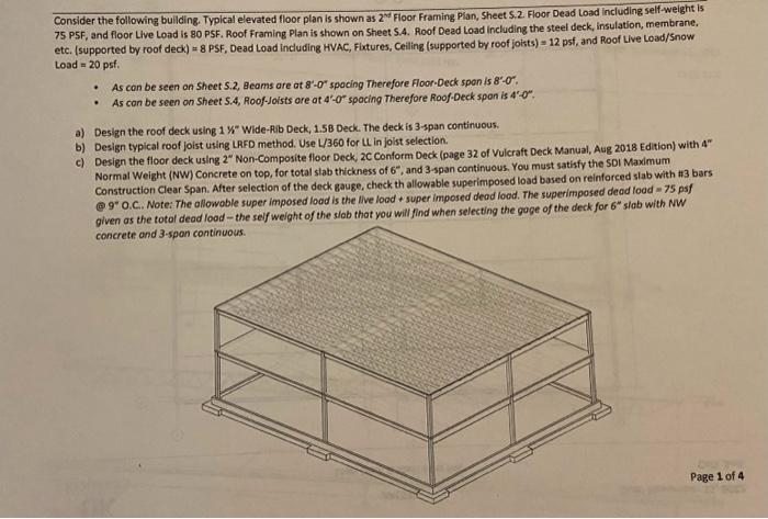 Solved Consider the following building. Typical elevated | Chegg.com
