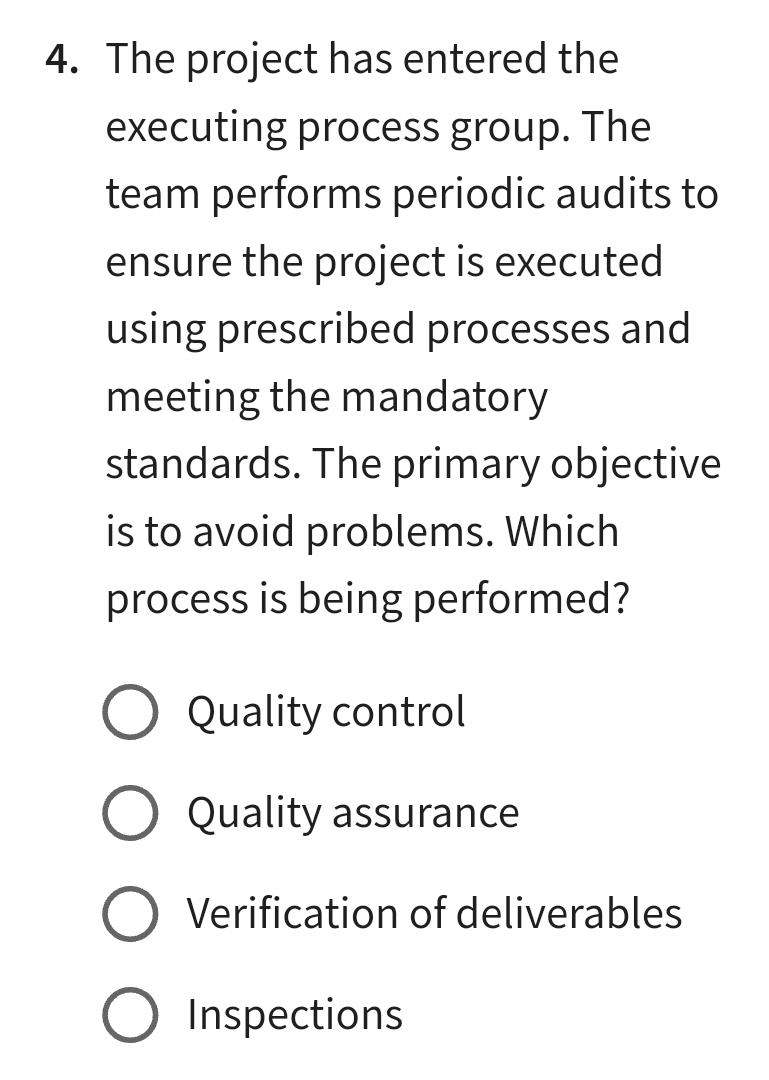 Solved The project has entered the executing process group. | Chegg.com