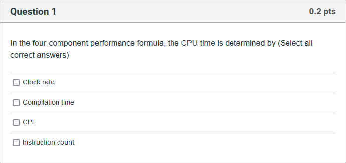 Solved Question 1In the four-component performance formula, | Chegg.com