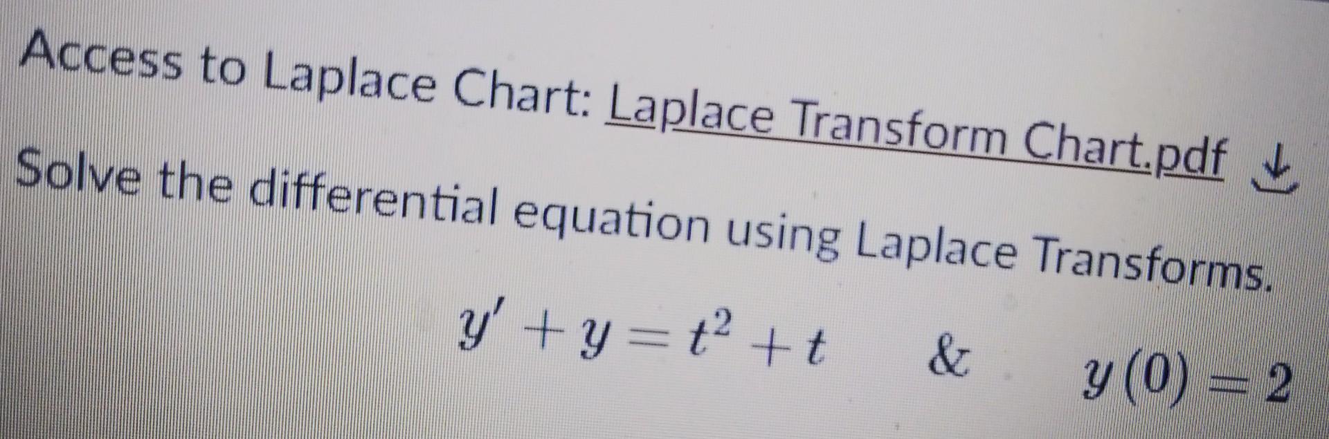 Solved Access to Laplace Chart: Laplace Transform Chart.pdf | Chegg.com