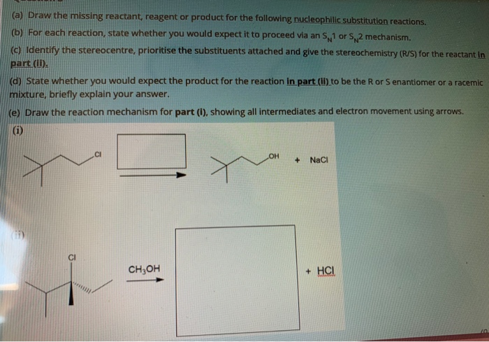 Solved (a) Draw the missing reactant, reagent or product for | Chegg.com