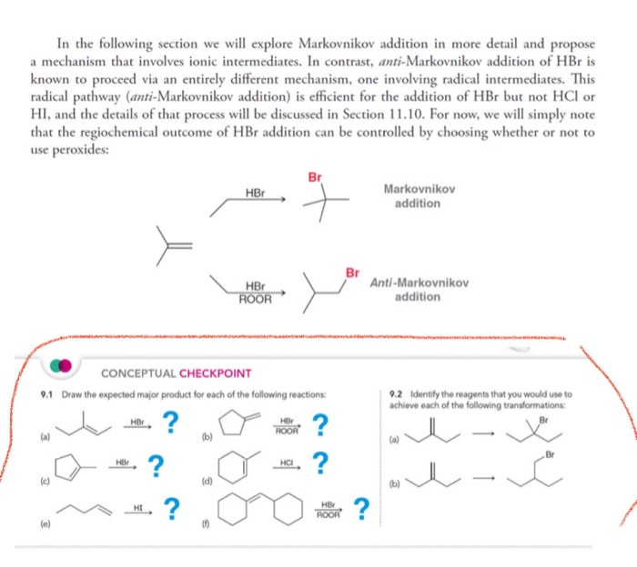Solved In the following section we will explore Markovnikov | Chegg.com