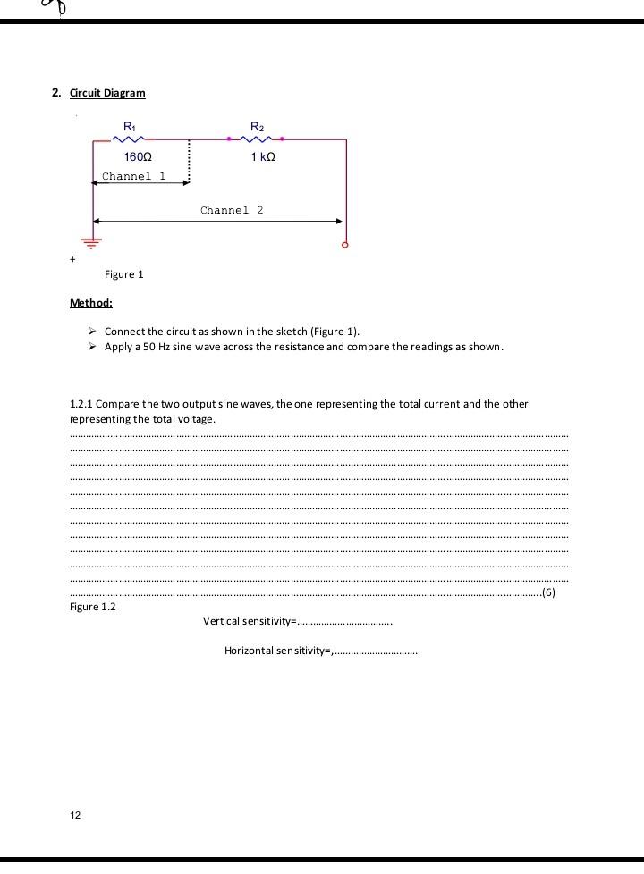 Solved EEA2601/102 Experiment 1 Objective: To analyse a | Chegg.com