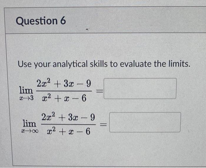 Solved Use your analytical skills to evaluate the limit. | Chegg.com