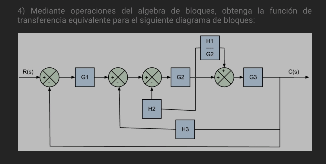 Solved Mediante operaciones del algebra de bloques, obtenga | Chegg.com