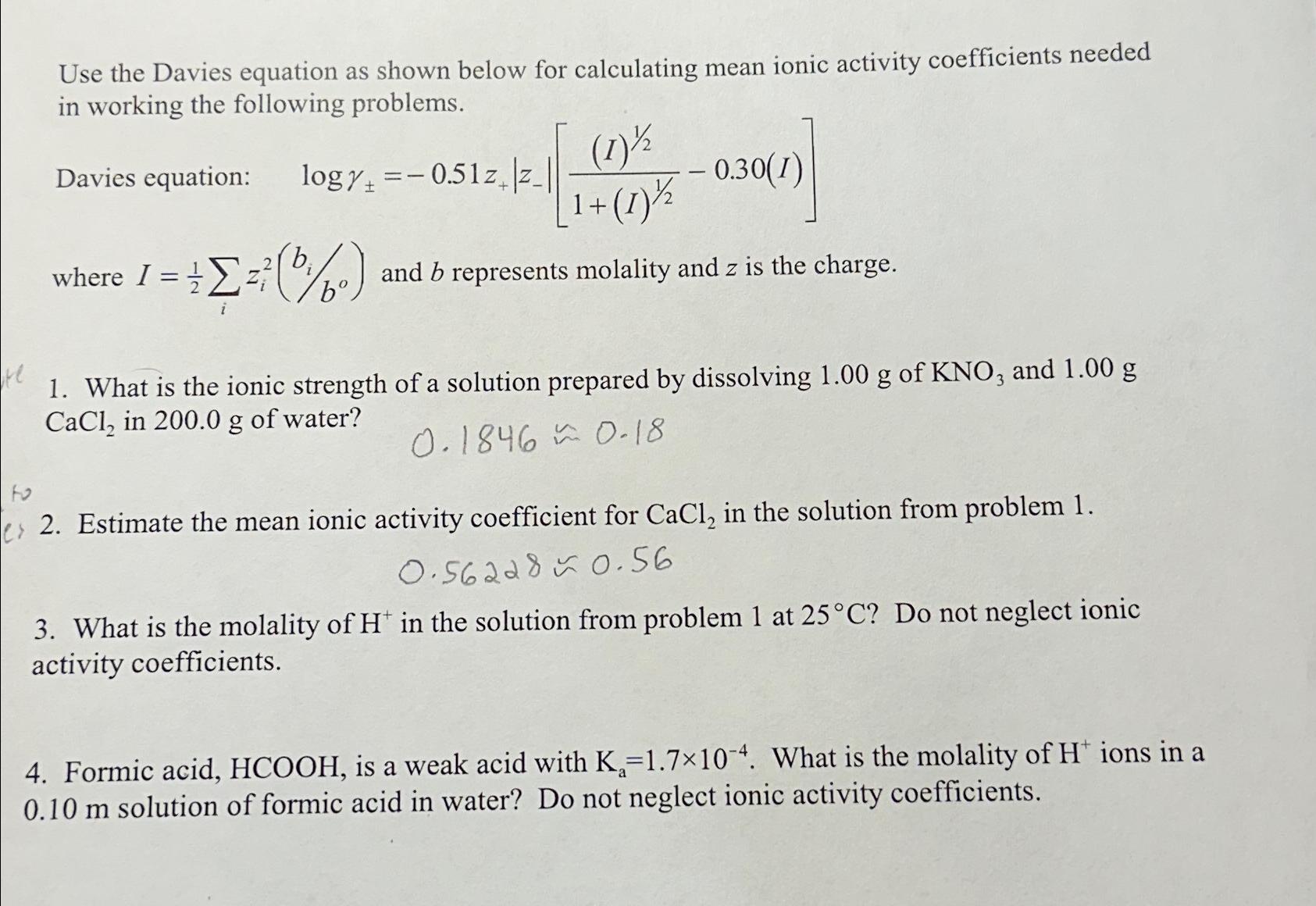 Use the Davies equation as shown below for | Chegg.com