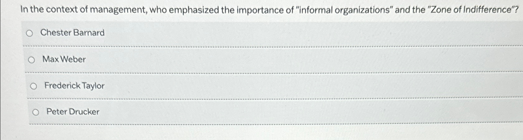 Solved In the context of management, who emphasized the | Chegg.com