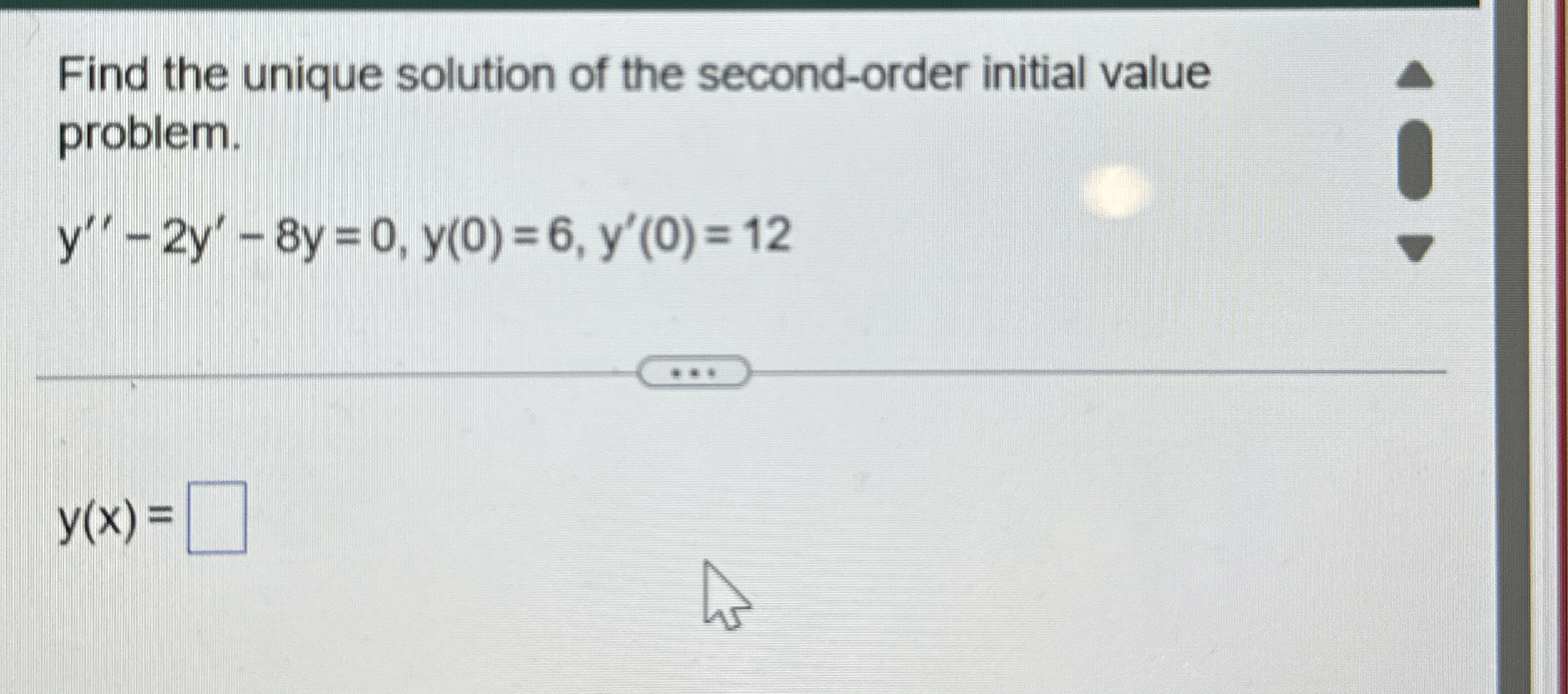 Solved Find the unique solution of the second-order initial | Chegg.com
