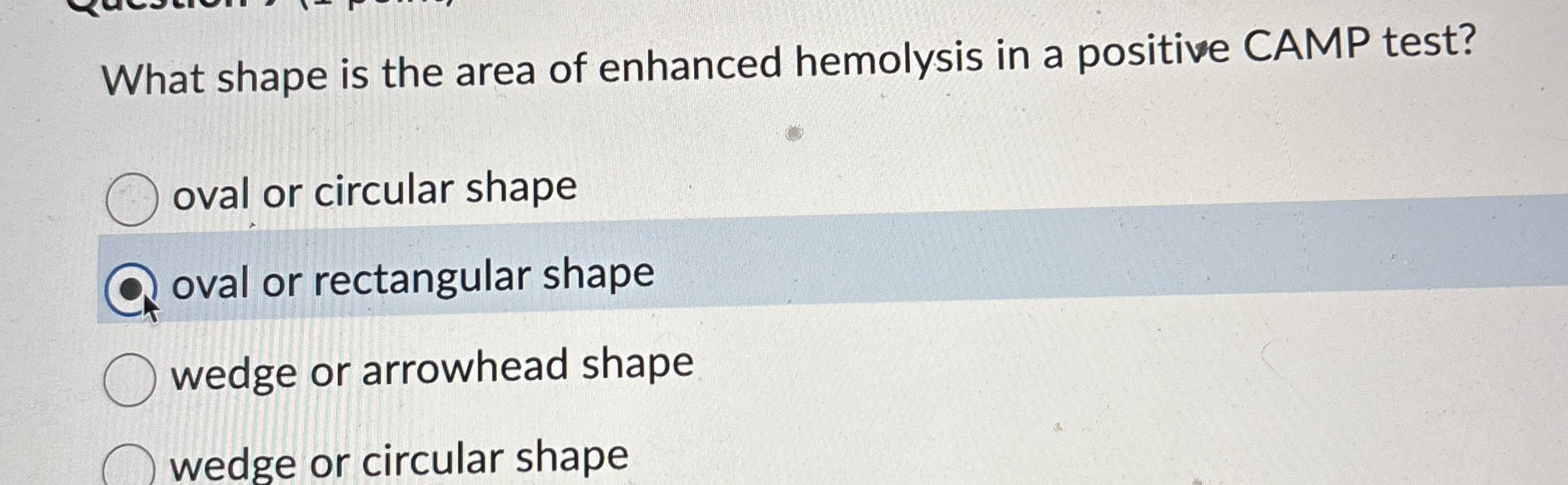 Solved What shape is the area of enhanced hemolysis in a | Chegg.com