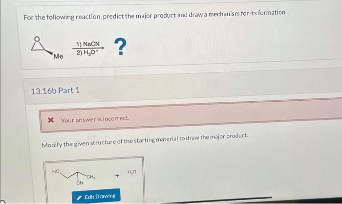 Solved For the following reaction, predict the major product | Chegg.com