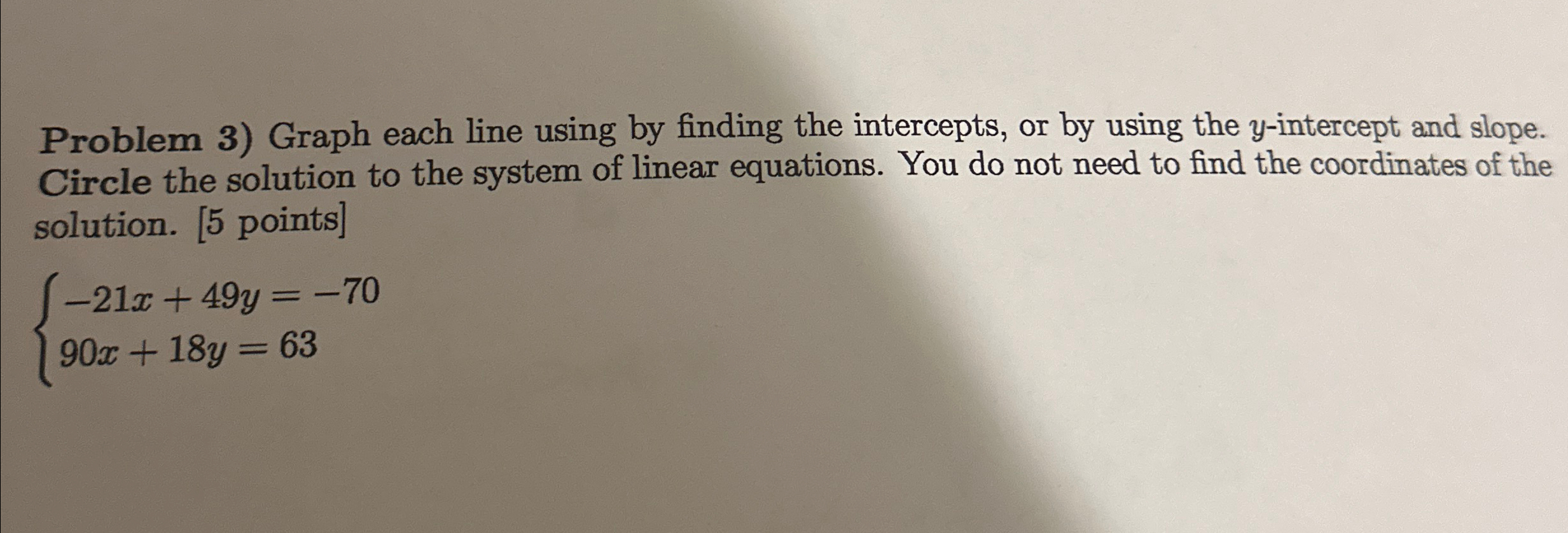 Solved Problem 3) ﻿Graph each line using by finding the | Chegg.com