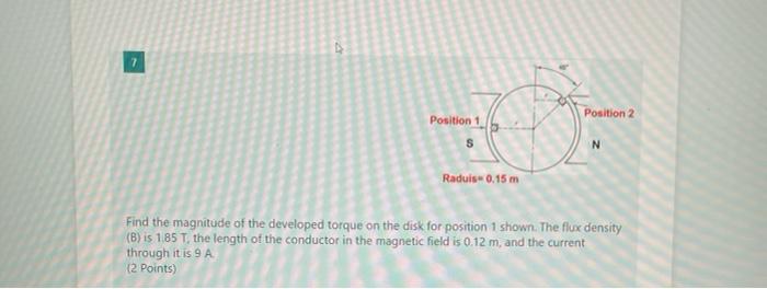 Solved 7 Position 2 Position 1 S N Raduis- 0,15 m Find the | Chegg.com