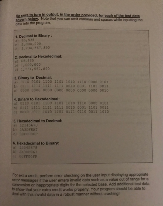 Computer Lab: Number Systems Construct an | Chegg.com
