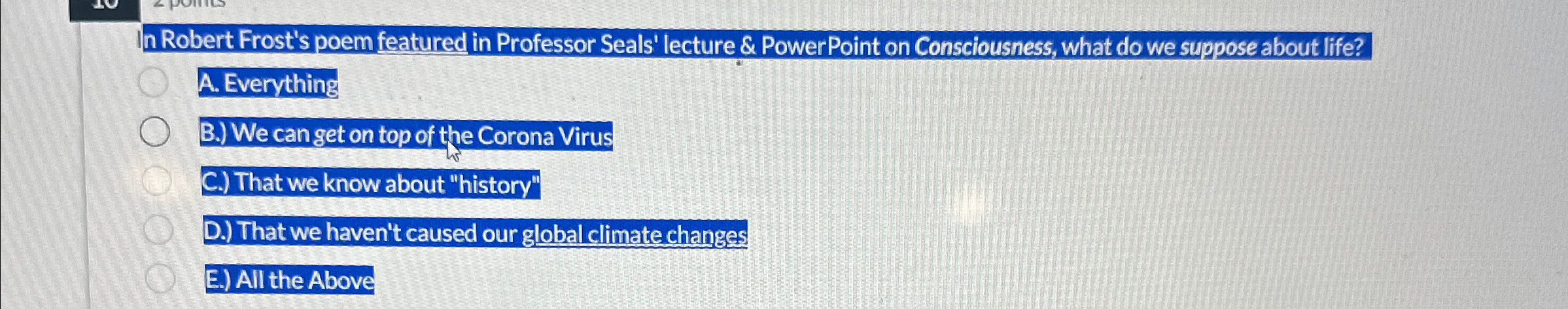 Solved In Robert Frost's poem featured in Professor Seals' | Chegg.com