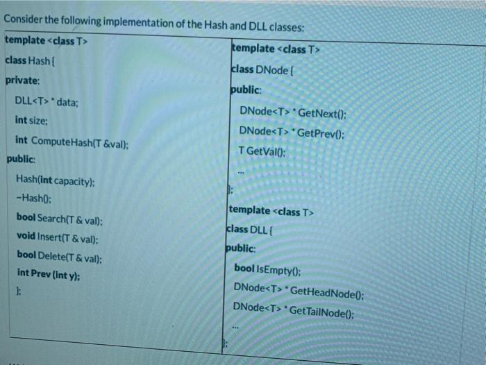 Solved Consider the following implementation of the Hash and | Chegg.com