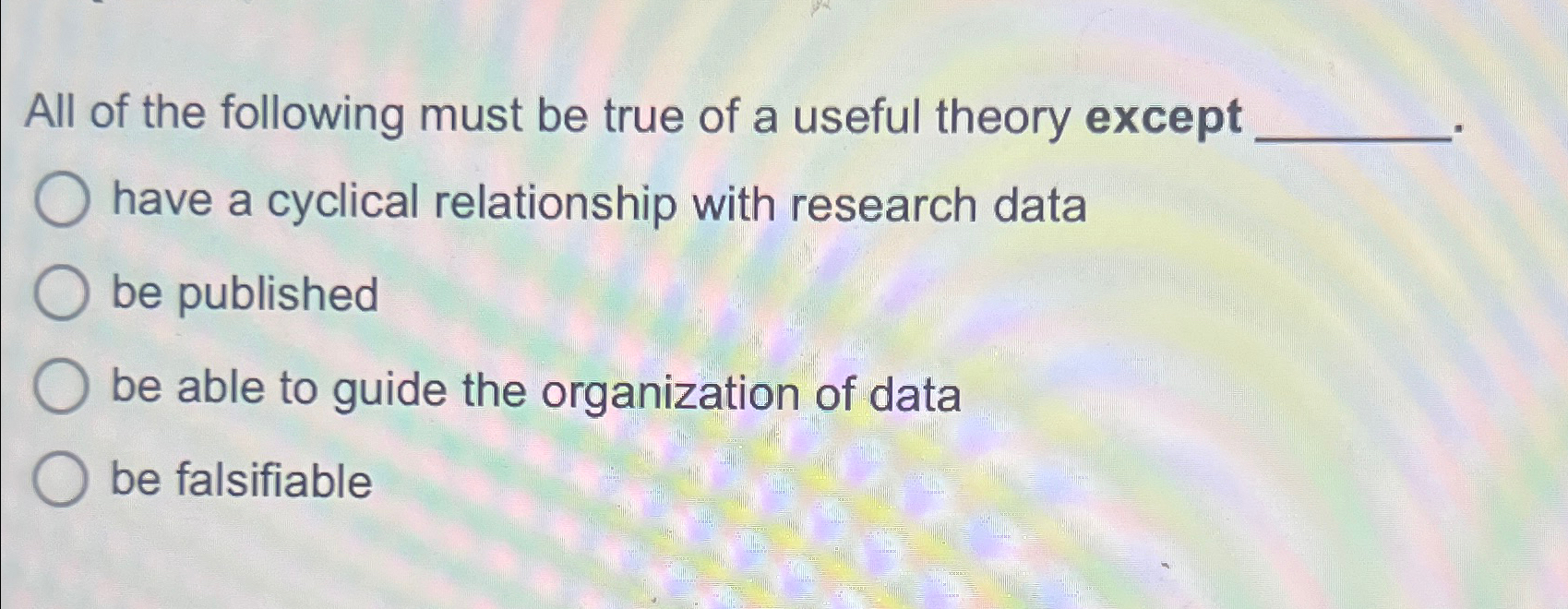 Solved All of the following must be true of a useful theory | Chegg.com