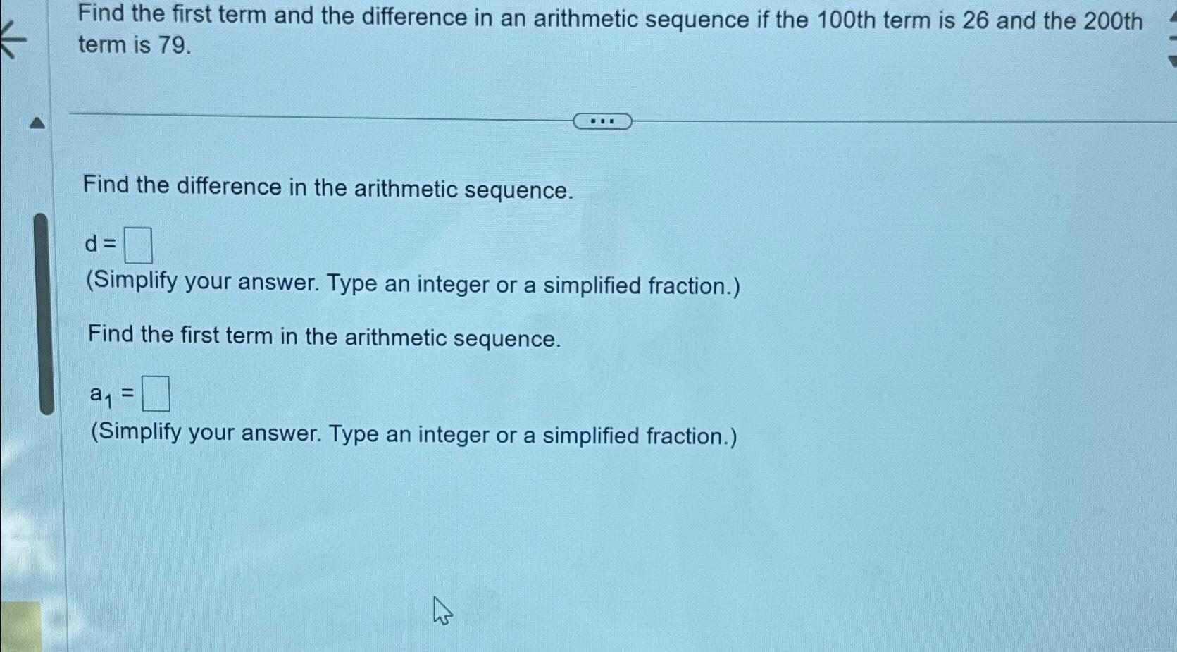 Solved Find the first term and the difference in an | Chegg.com