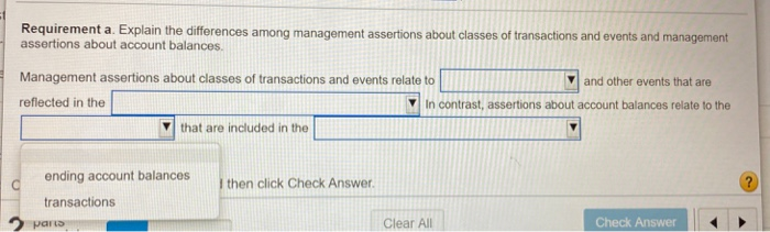 Solved The following are various management assertions (a | Chegg.com