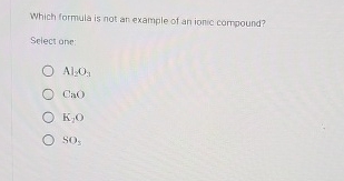 Solved Which formula is not an example of an ionic | Chegg.com