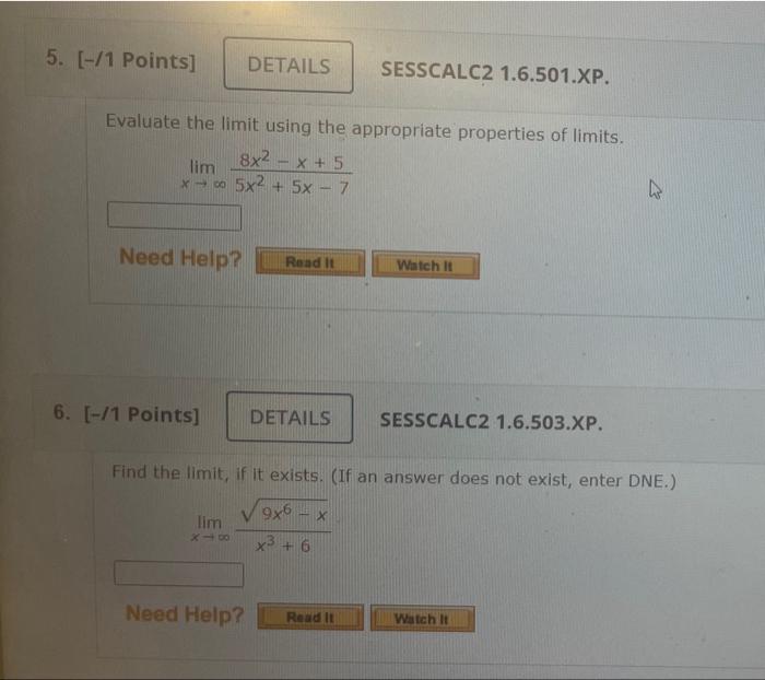 Solved Evaluate the limit using the appropriate properties | Chegg.com