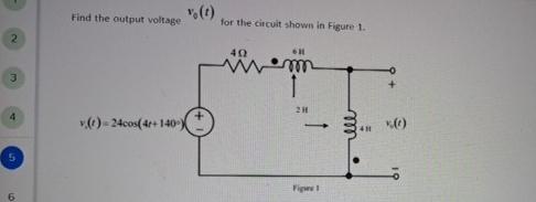 Solved Find the output voltage. v0(t) ﻿for the circult shown | Chegg.com
