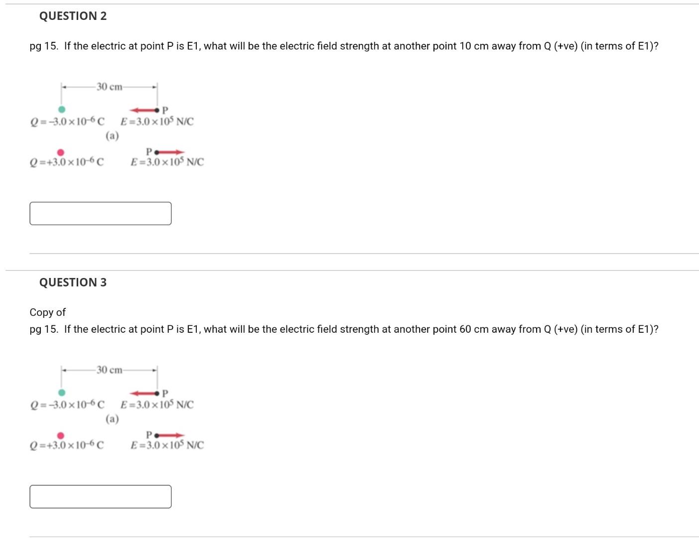 Solved pg 15. If the electric at point P is E1, what will be | Chegg.com